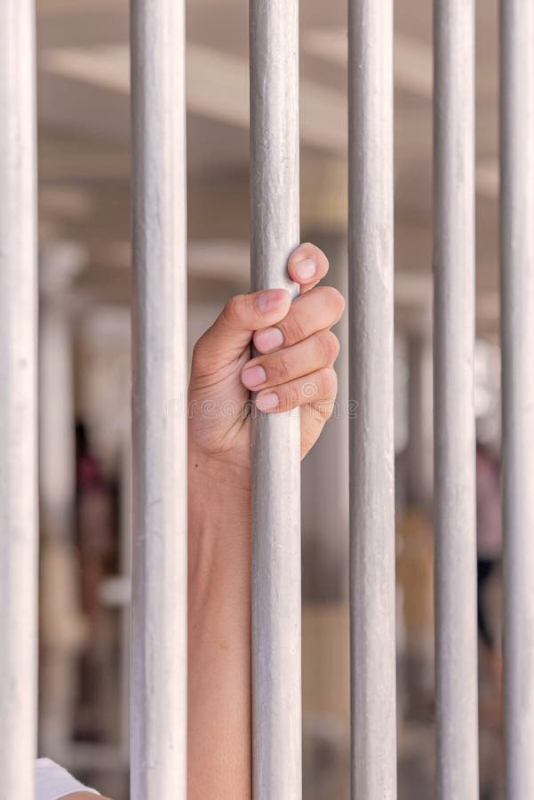 Hands of a Man Try To Get Out from Jail Stock Image - Image of concept ...