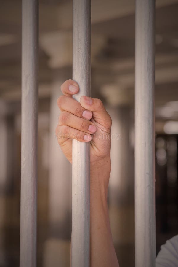 Hands of a Man Try To Get Out from Jail Stock Photo - Image of ...