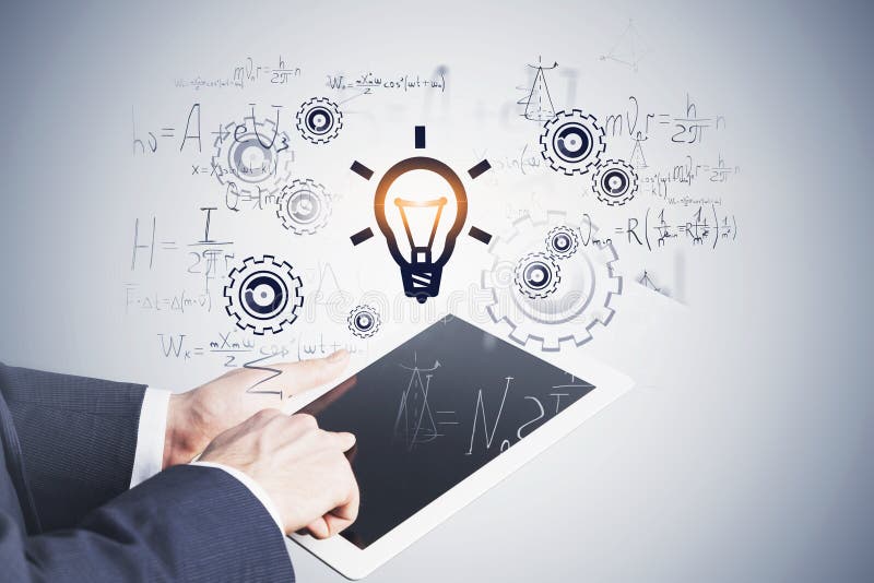 Man with Tablet, Science Idea Stock Image - Image of learning, creative ...