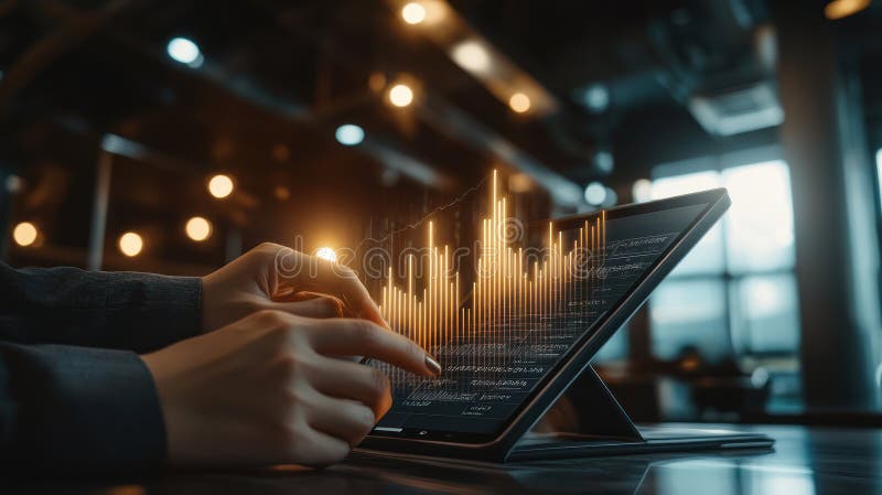 Hands Manipulating Tablet with Data Visualization Stock Illustration ... Hands Manipulating Tablet with Data Visualization Stock Illustration ...