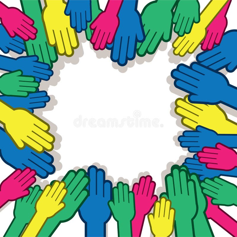 Hands Many Surrounding Colors Stock Vector - Illustration of black ...
