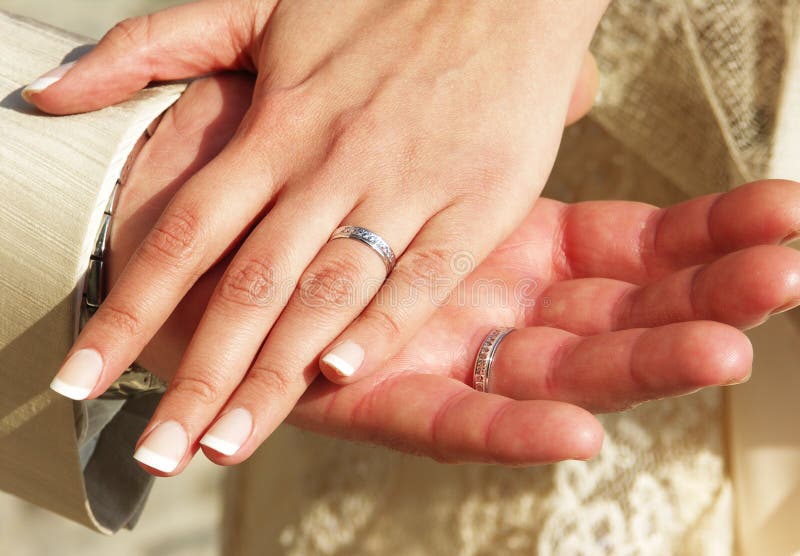 Hands of Married Grooms with Wedding Rings Stock Photo - Image of woman ...