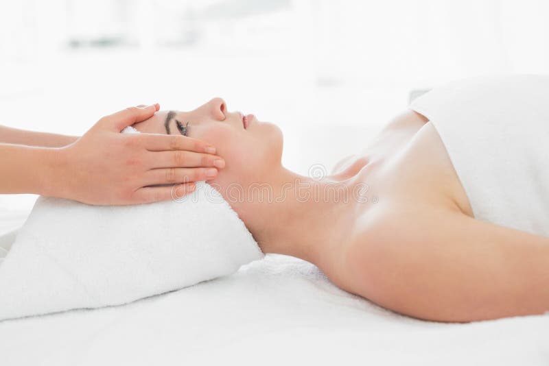 Hands Massaging Woman S Face At Beauty Spa Stock Image Image Of