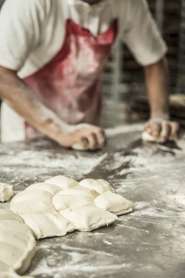 Hands of the Master Baker in Bread Production Stock Photo - Image of ...
