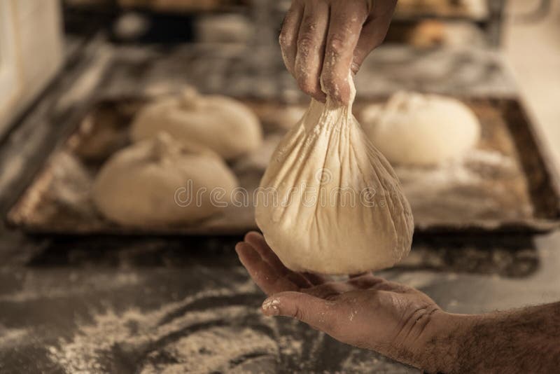 Hands of the Master Baker in Bread Production Stock Image - Image of ...