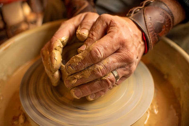 The Process of Making Clay Dishes Stock Image - Image of family ...
