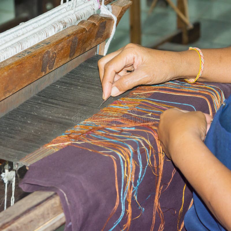 Hands of Master, Production of a Tapestry Stock Image - Image of ...