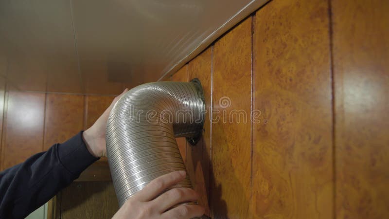 Hands of Master Who Installs Ventilation System in Room Stock Video ...