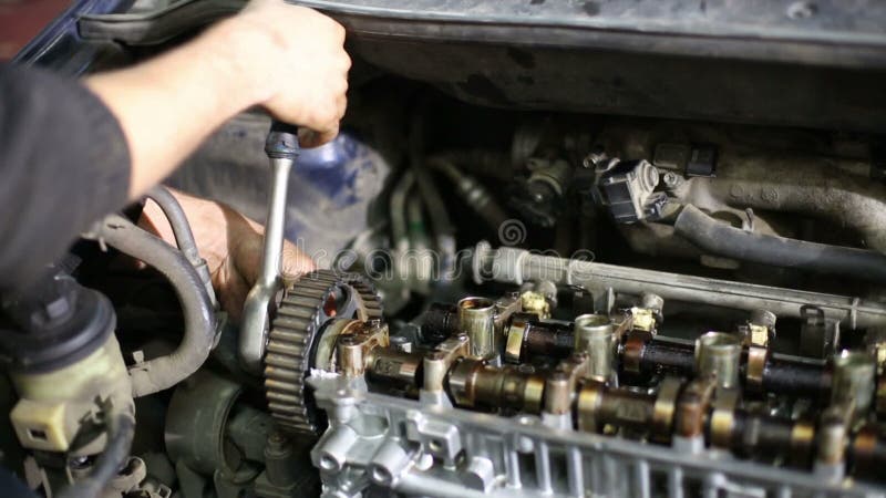 Hands of Mechanic Repairing Gasoline Car Engine by Stock Video - Video ...