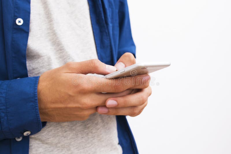 Hands with mobile phone stock photo. Image of media - 116004934