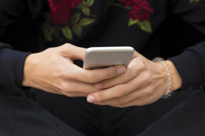 Hands with a mobile phone stock image. Image of smartphone - 116006363