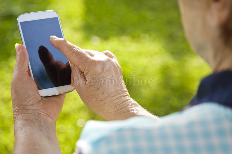 Hands with mobile phone stock photo. Image of touch, smart - 85806924