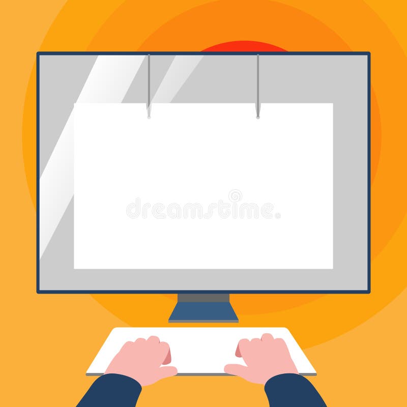 Facing Desktop Computer Monitor Stock Illustrations – 36 Facing Desktop ...