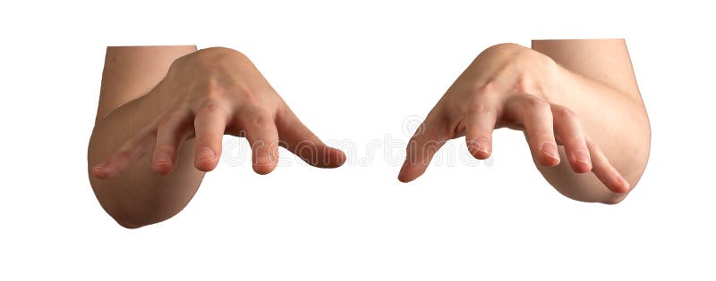 Hands in Motion, Reaching Forward, Fingers Slightly Curved, Palms Open ...