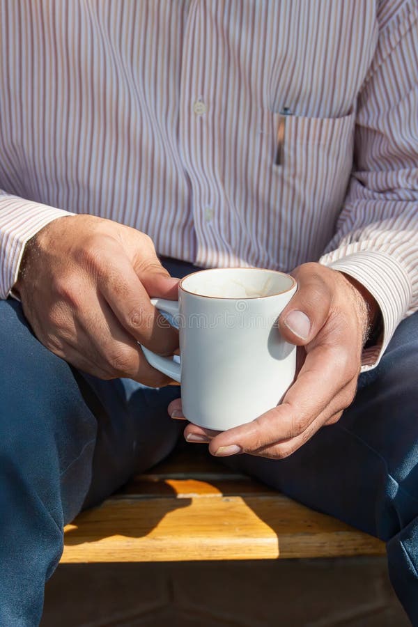 Hands mug coffee stock image. Image of drinking, male - 192480299