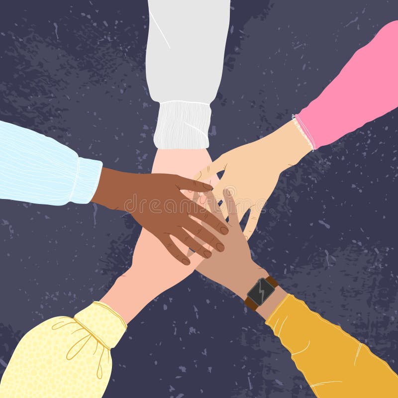 Hands of Multiethnic People Making Unity, Togetherness, Support and ...