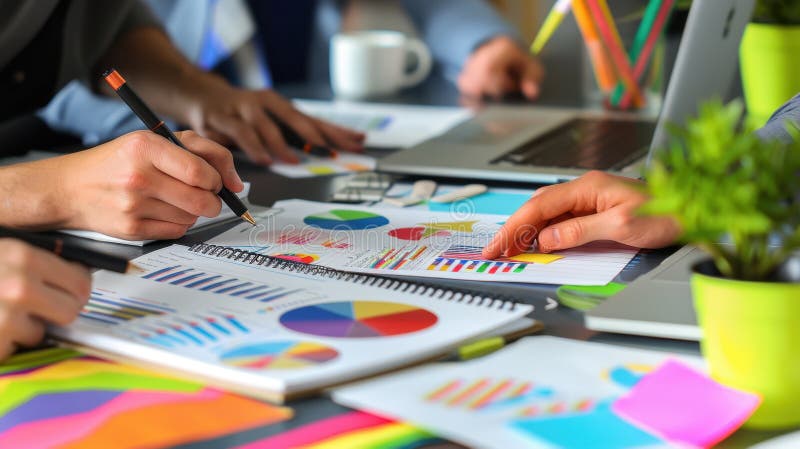 The Hands Analyzing Charts.AI Generated Image Stock Image - Image of ...