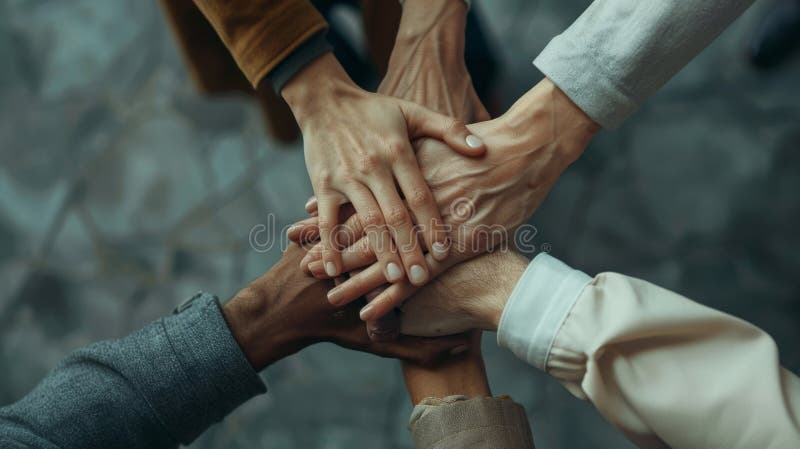 The Stack of Hands.AI Generated Image Stock Image - Image of commitment ...