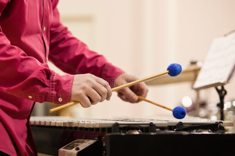 Hands Musician Playing the Vibraphone Stock Photo - Image of metal ...