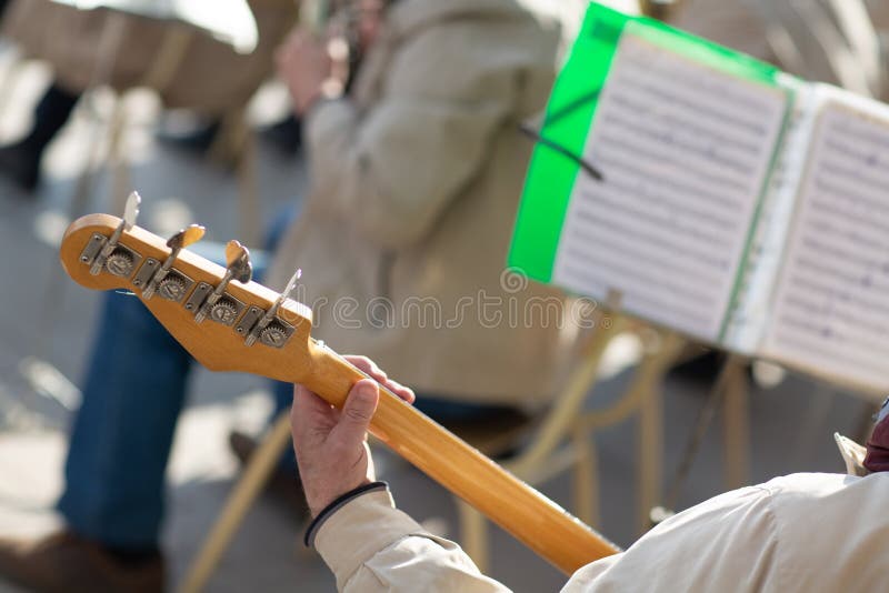 Hands Musician Plays Musical Instruments in Orchestra. Stock Photo ...
