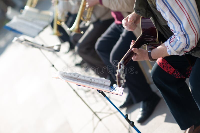 Hands Musician Plays Musical Instruments in Orchestra. Stock Image ...