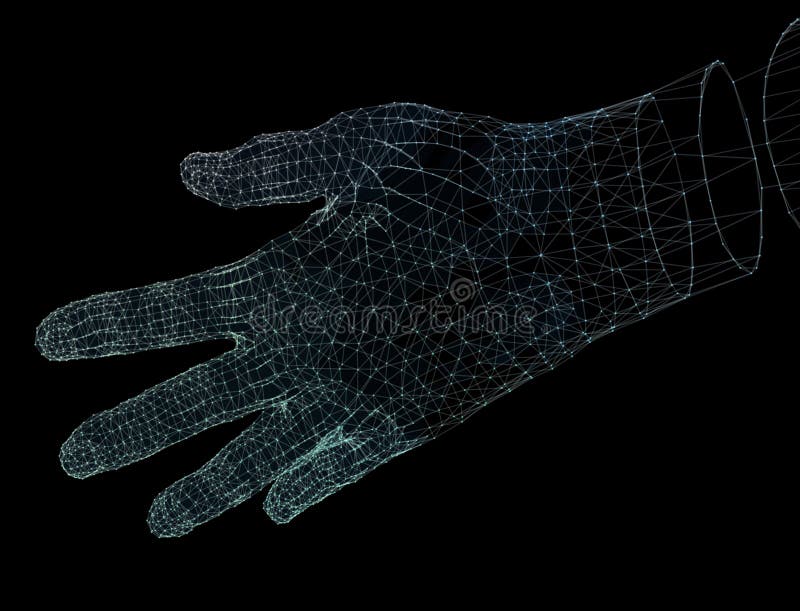 Hands Network Connections, Sense of Technology 3d Illustration. Stock ...