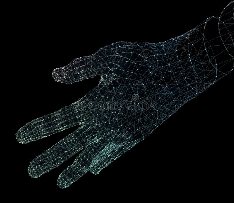 Hands Network Connections, Sense of Technology 3d Illustration. Stock ...