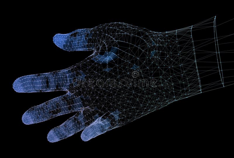 Hands Network Connections, Sense of Technology 3d Illustration. Stock ...