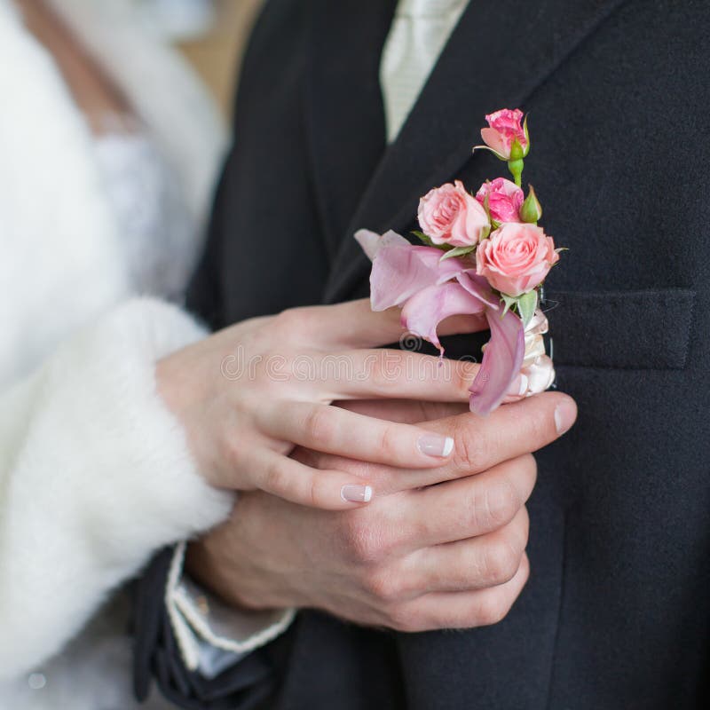 Hands of Newly Wedded before Wedding Ceremony Stock Photo - Image of ...