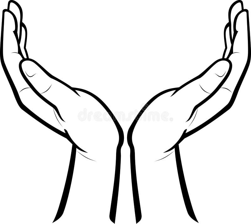 Hands Nurturing and Caring Gesture Stock Vector - Illustration of ...