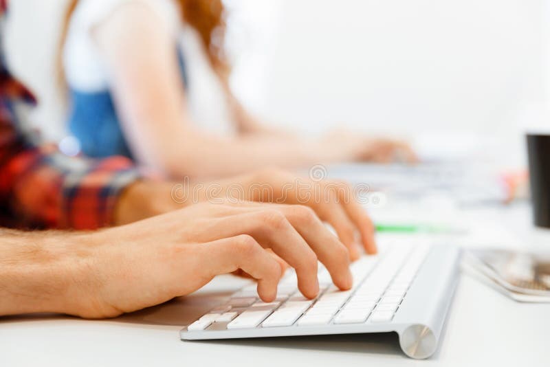 Hands Typing on the Keyboard Stock Photo - Image of manager ...