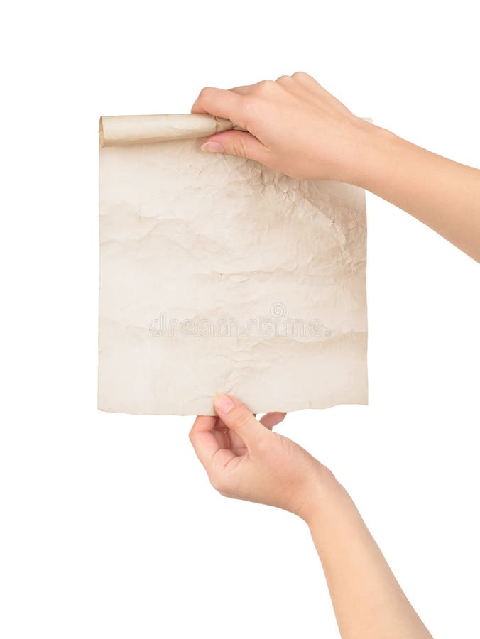 Hands with old paper stock photo. Image of human, border - 60280834