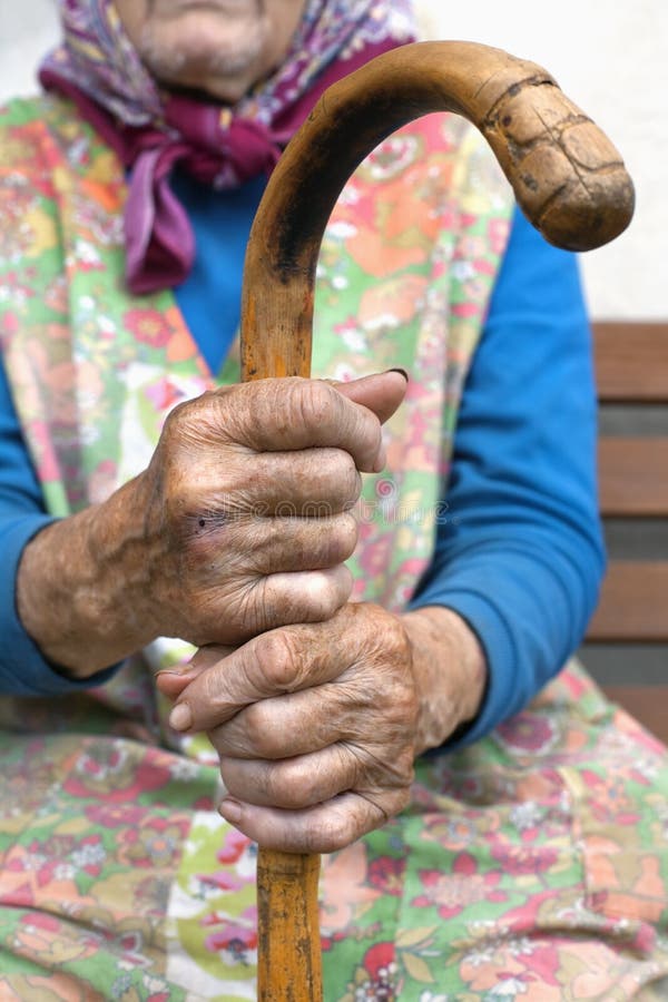 Hands of an Old Woman with a Cane Stock Photo - Image of canes ...