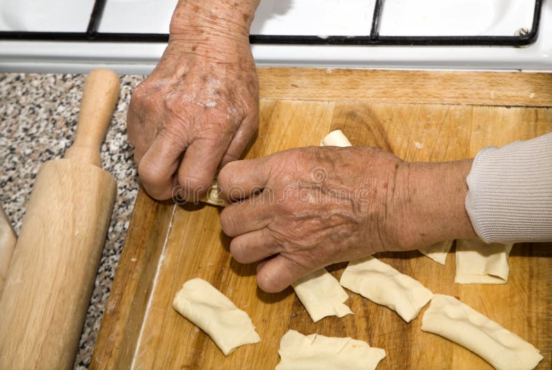 Hands of Old Woman by the Cooking Stock Image - Image of cooking, work ...