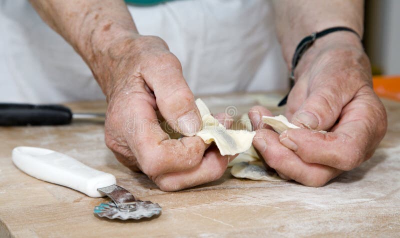 Hands of Old Woman at Cooking Stock Image - Image of grandmother ...