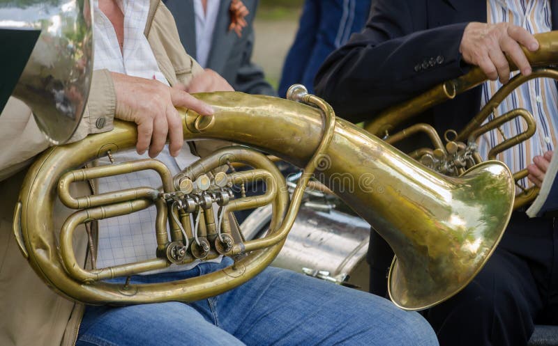 Hands of Older Musicians and Old Musical Instruments Stock Photo ...