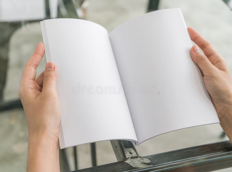 Hands open book on table . stock image. Image of empty - 78055869