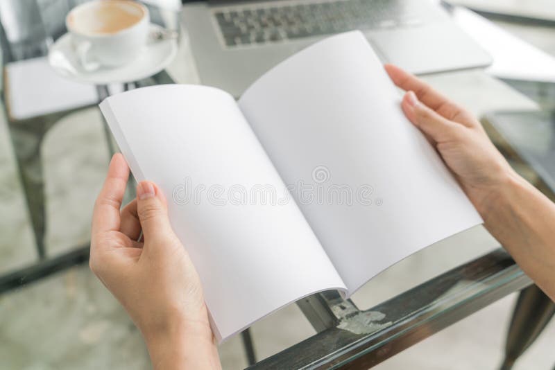 Hands open book on table . stock photo. Image of notebook - 79847894