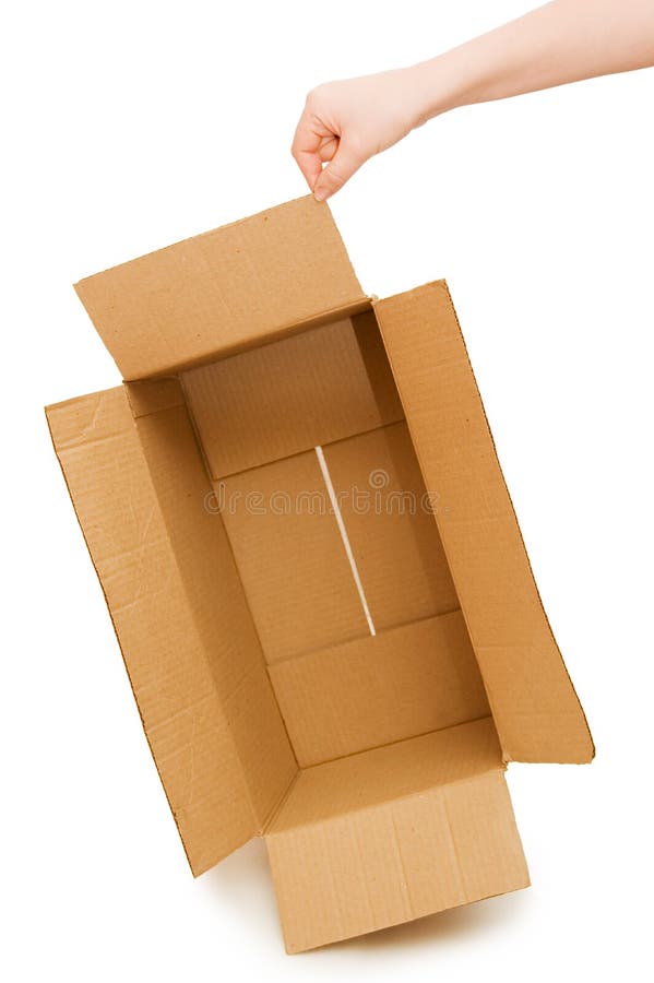 Hands Open a Cardboard Box Isolated Stock Image - Image of fragile ...