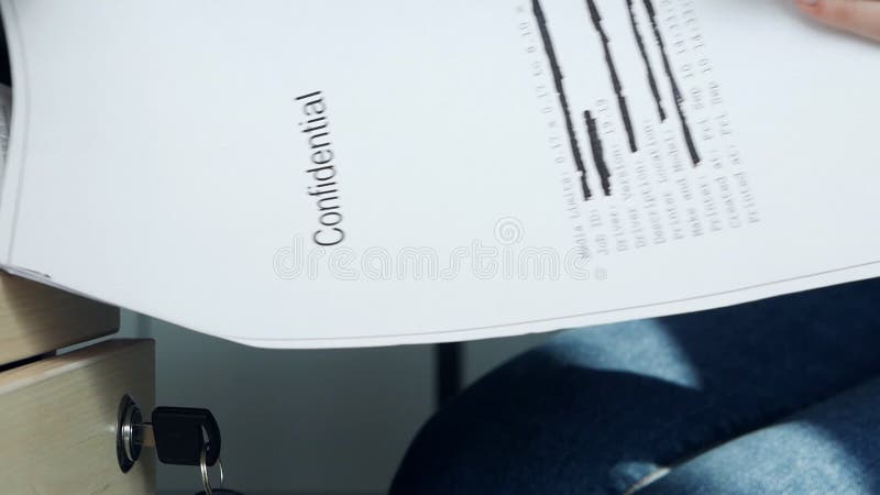 Classified Top Secret Document with Pair of Glasses Stock Video - Video ...