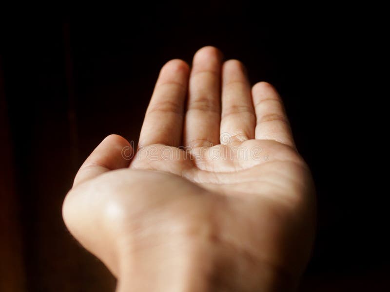 Hands Open and Ready To Help or Receive. Gesture Isolated on Black ...