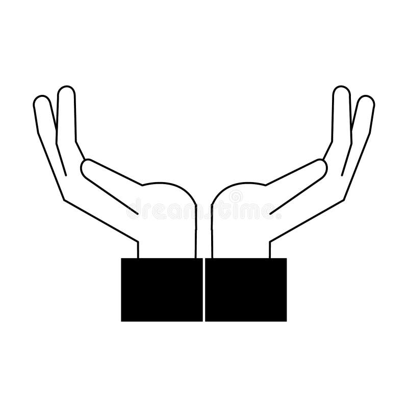 Hands Open Up Cartoon Isolated Vector Illustration Stock Vector ...