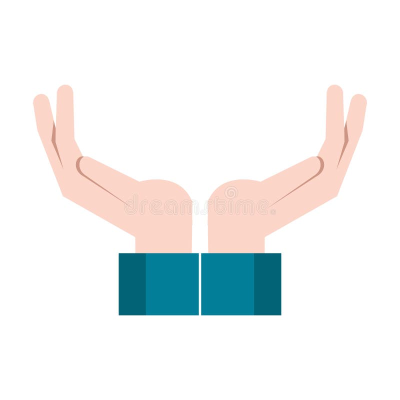 Hands Open Up Cartoon Isolated Vector Illustration Stock Vector ...