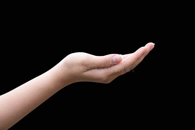 Hands Open Up Isolated on a Black Background.clipping Path Stock Photo ...