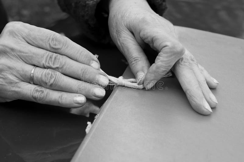 Hands Opening Old File Folder Stock Image - Image of retro, information ...