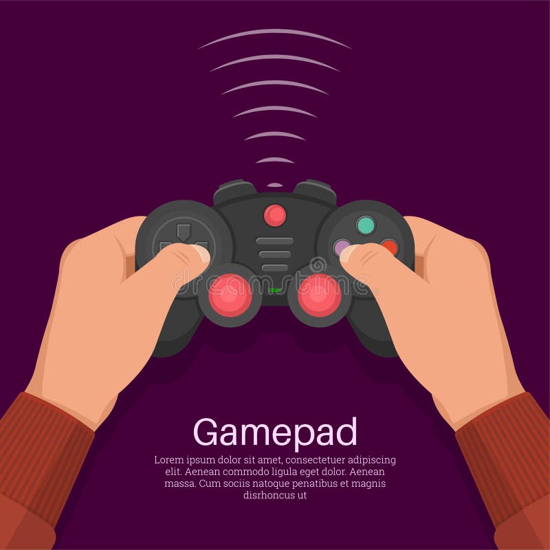 Hands Operate the Game Controller Stock Vector - Illustration of lever ...