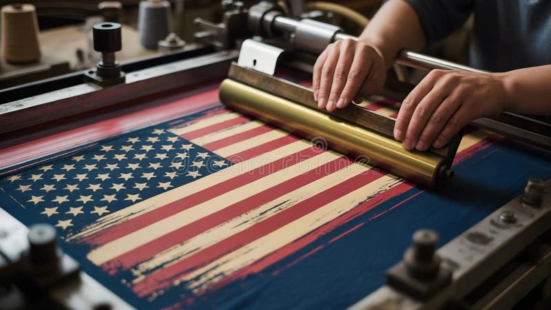 Operating Printing Press on Fabric with Pattern Stock Video - Video of ...