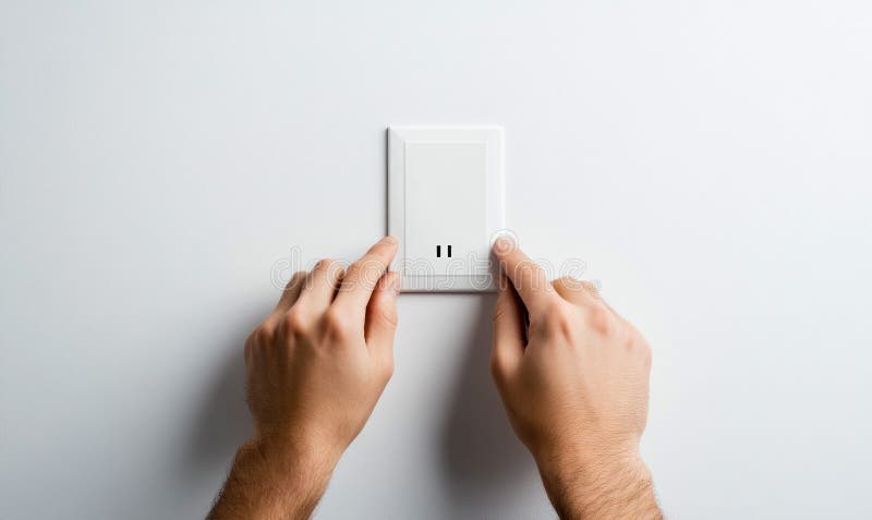 Hands Operating Minimalist Light Switch Stock Illustration ...