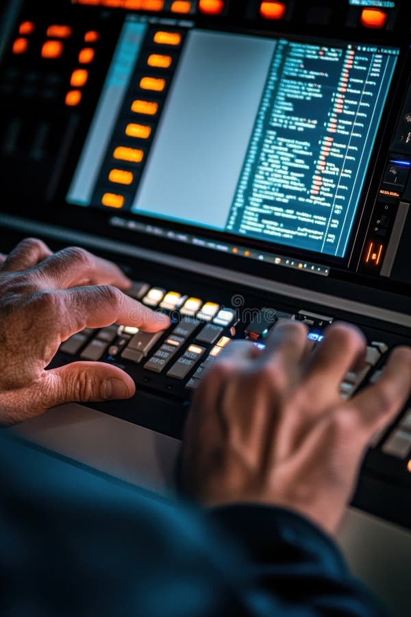 Hands Operating Professional Video and Audio Mixing Console in a ...