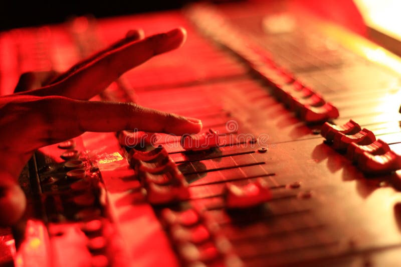 Hands Operating Slider of Light and Sound Board Console at a Concert ...